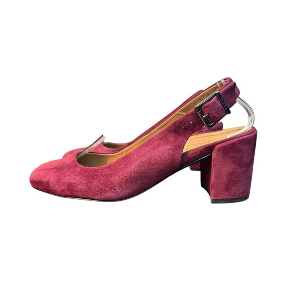 Vionic | Shoes | Vionic Nareen Wine Burgundy Suede Slingback Heels Size ...